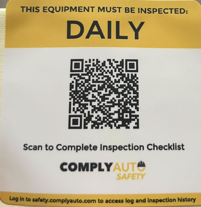 Connect QR code stickers to equipment checklists